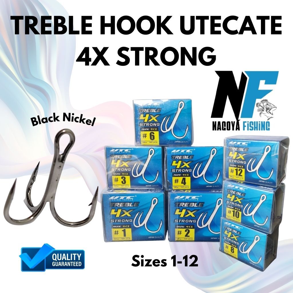 Jual Treble Hook Kail Pancing Kaki 3 4X Ultrastrong Black Nickel Hitam ...