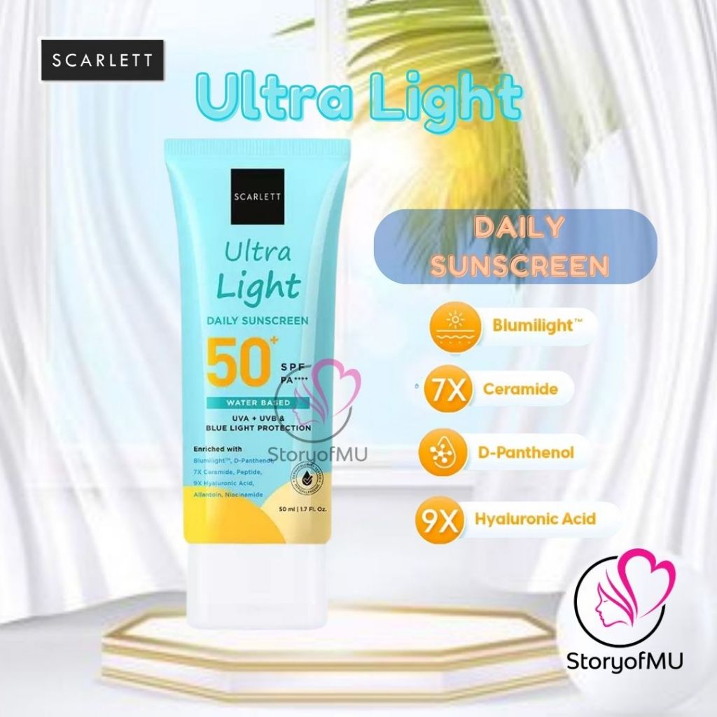 Jual SCARLETT Whitening Ultra Light Daily Sunscreen SPF 50+ PA ...