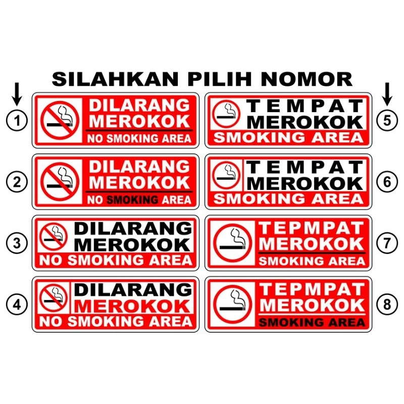 Jual SIGN DILARANG MEROKOK / NO SMOKING AREA / TEMPAT MEROKO / SMOKING ...
