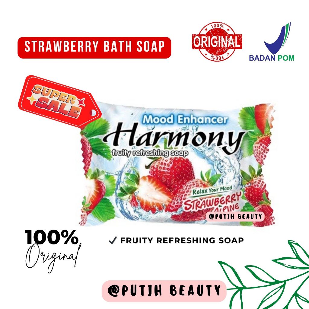 Jual HARMONY Sabun Mandi Badan Wangi Buah Stroberi Segar Bikin Mood ...