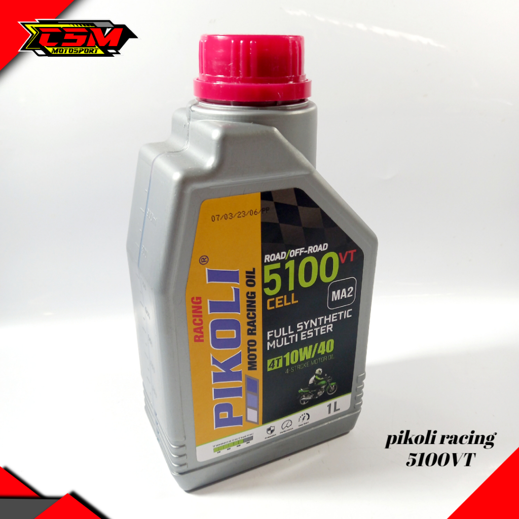 Jual PIKOLI RACING 5100VT CELL FULL SYNTHETIC 4T 10W/40 PIKOLI RACING ...