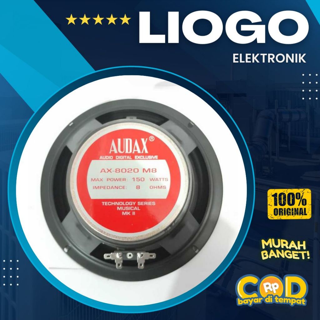 Jual Speaker 8 inch Fullrange Audax AX- 8020 M8 Outdoor Audax AX 8020 8 Inch 150 Watt | Shopee ...