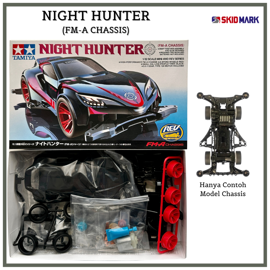 Jual Mobil Rakit Tamiya Mini 4WD - Night Hunter FM-A Chassis (ORIGINAL ...