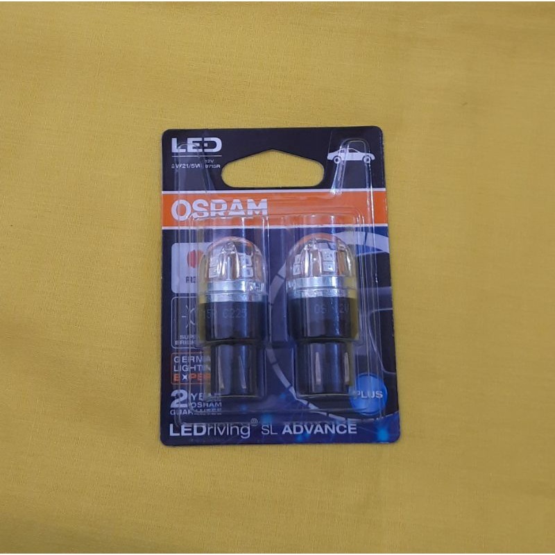 Jual Led T20 Osram Red Merah 9715R Led Rem / Kota Osram 12V W21/5W ...