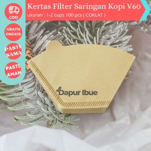 Jual KERTAS FILTER SARINGAN KOPI V60 1-2 CUPS 100 PCS COKLAT BLEACHED ...