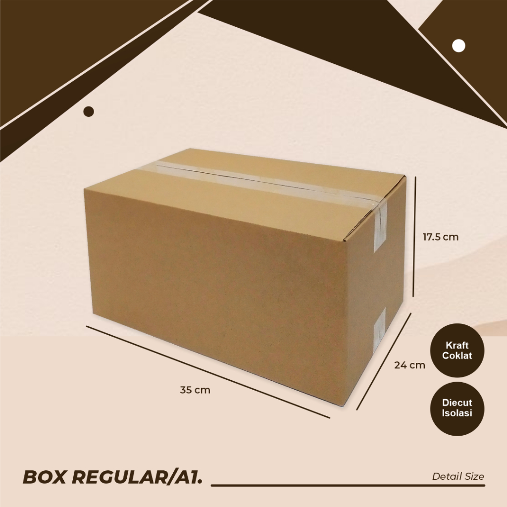 Jual KARDUS/BOX A1 POLOS UK. 35 x 24 x 17,5 cm - Box kemasan/Kardus ...