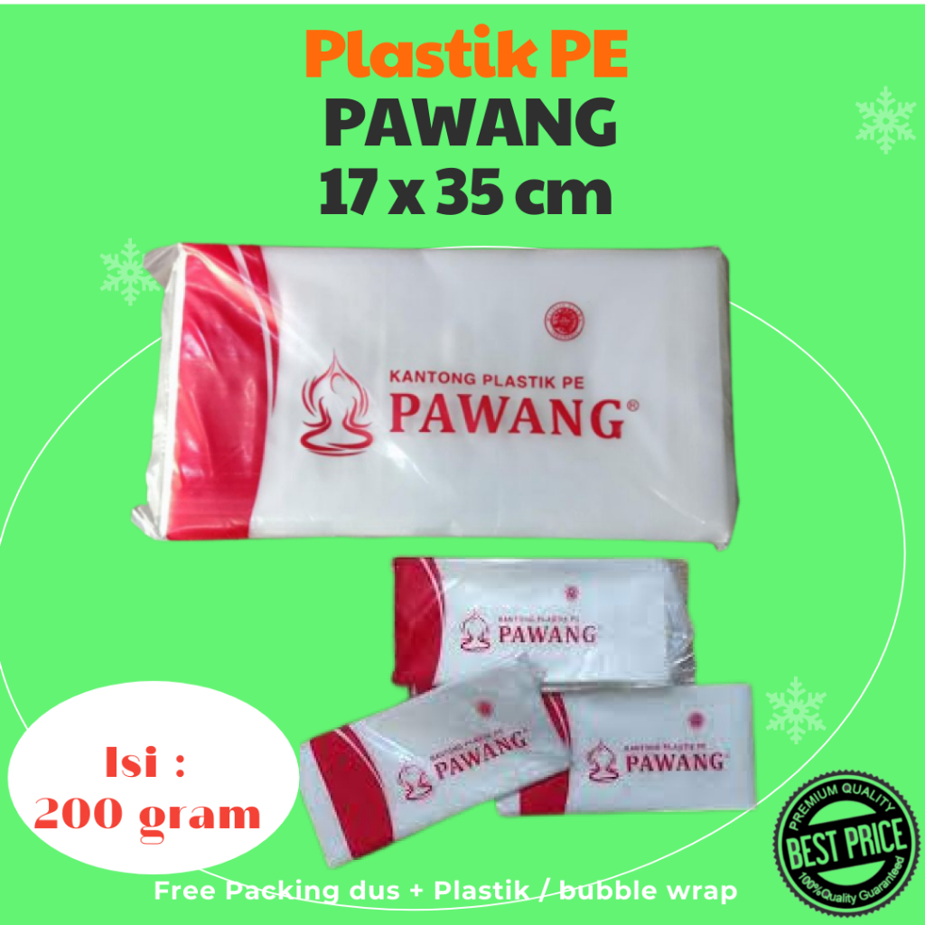 Jual Kantong Plastik PAWANG PE Plastik Es / Plastik Minuman 17 x 35 cm ...