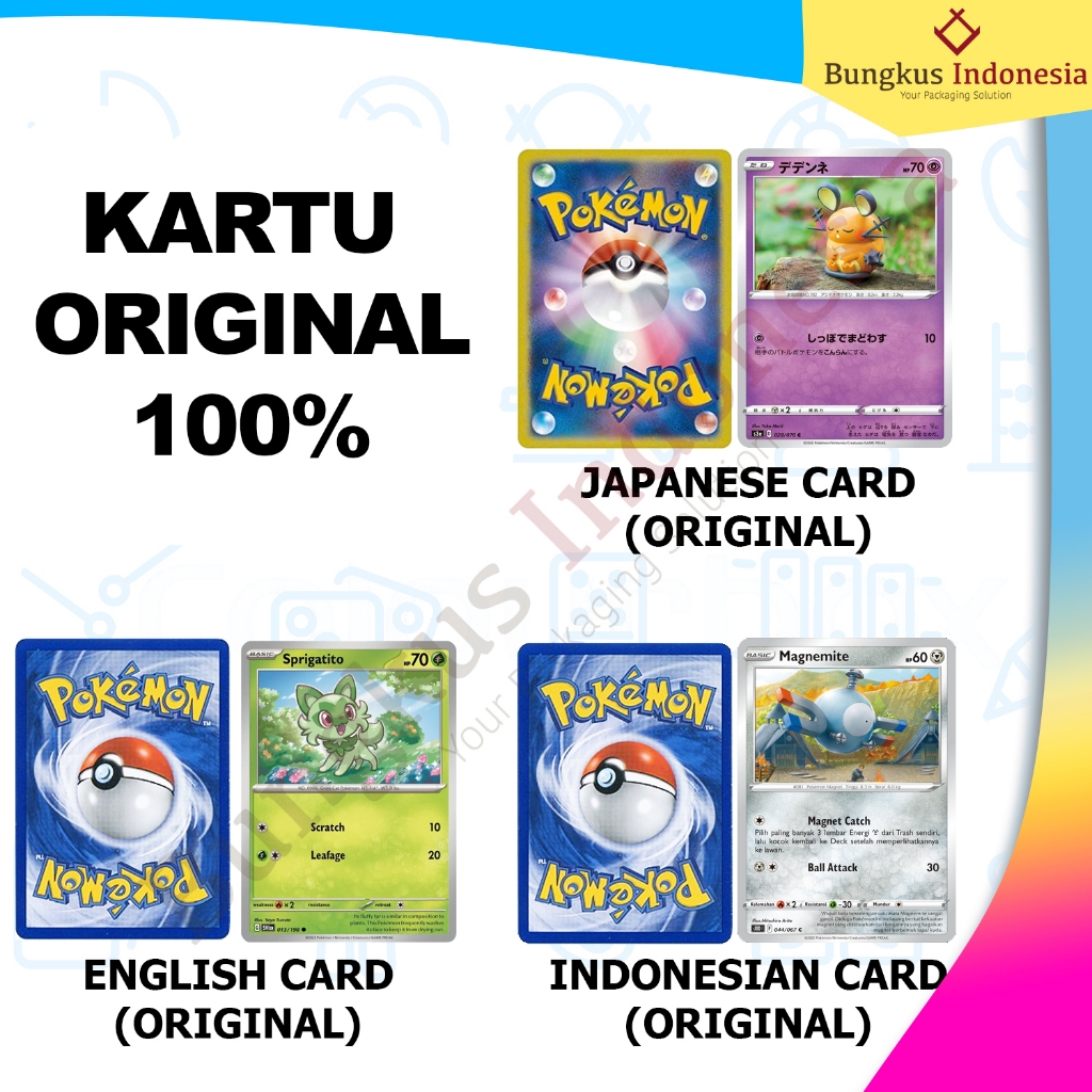 Jual Kartu Pokemon Inggris, Indonesia, Jepang isi 10 Ori / Kartu ...
