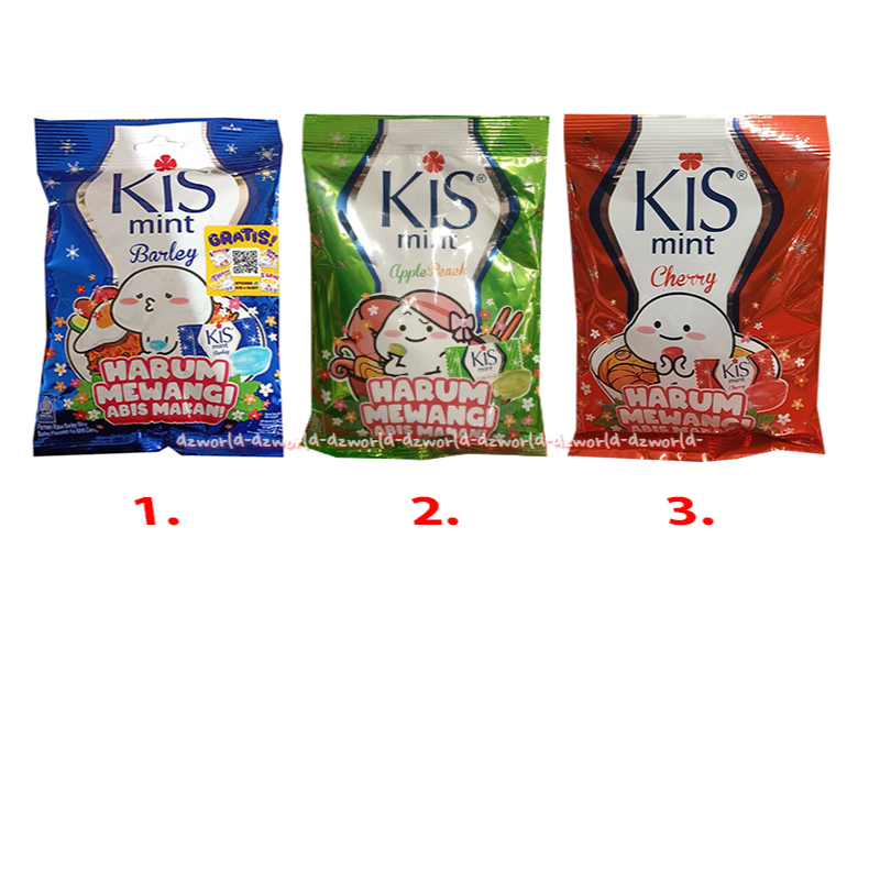 Jual Kis Mint 100gr Barley Apple Peach Cherry Permen Kiss Untuk Nafas ...