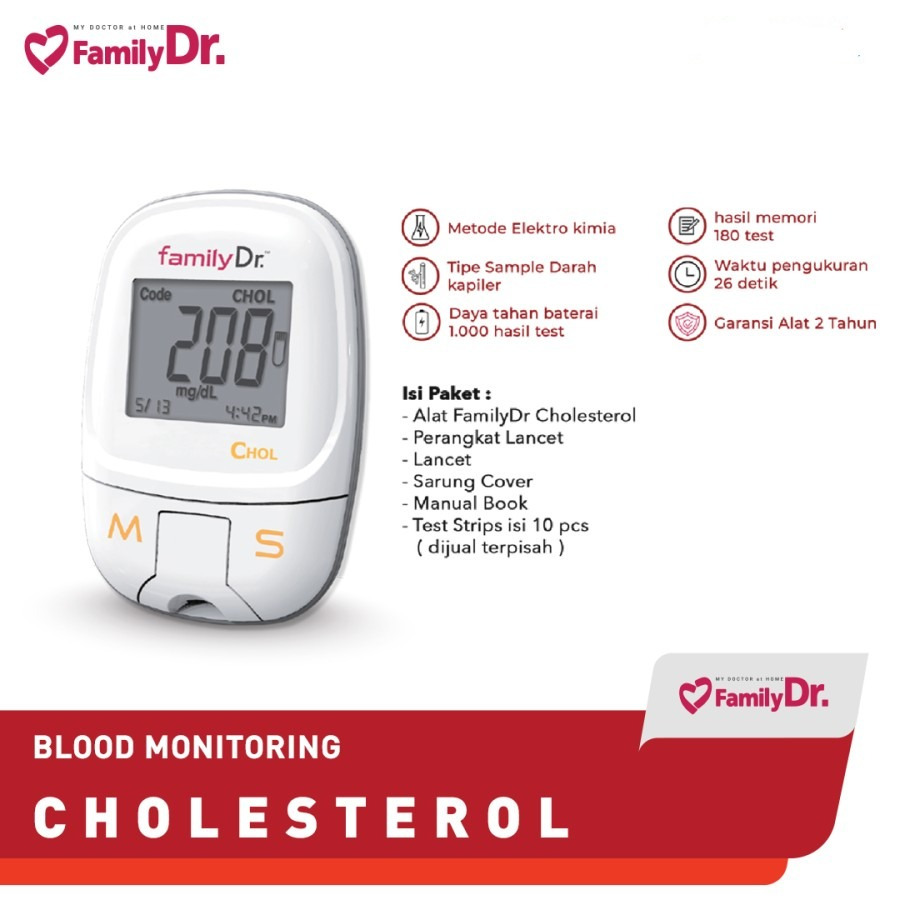 Jual Alat FamilyDr Kolesterol / Alat Plus Strip FAmily Dr Kolesterol ...