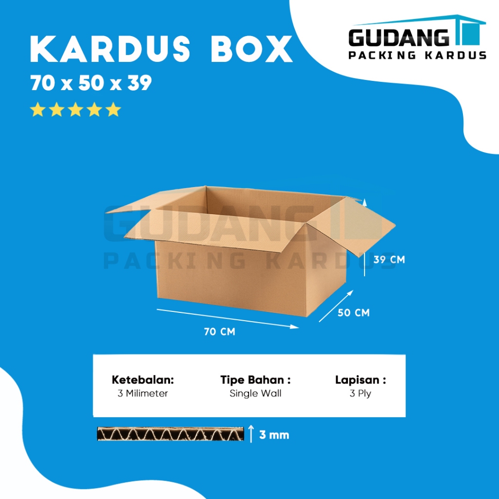 Jual Packing Kardus Karton Box Pindahan 70cm x 50cm x 39cm Box Polos ...