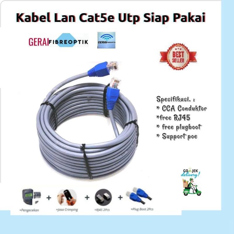 Jual Kabel LAN UTP Cat5e 5 Meter Siap pakai | Shopee Indonesia