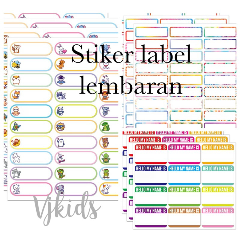 Jual stiker label lembaran untuk label buku, botol, makanan, rak, box ...