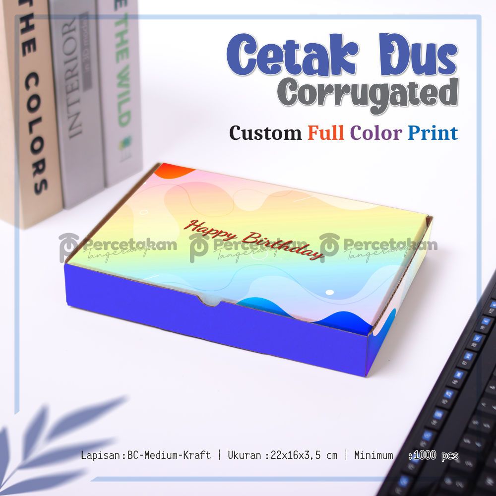 Jual Cetak Dus Corrugated 22x16x3.5 cm FULL COLOR Free Custom Desain ...