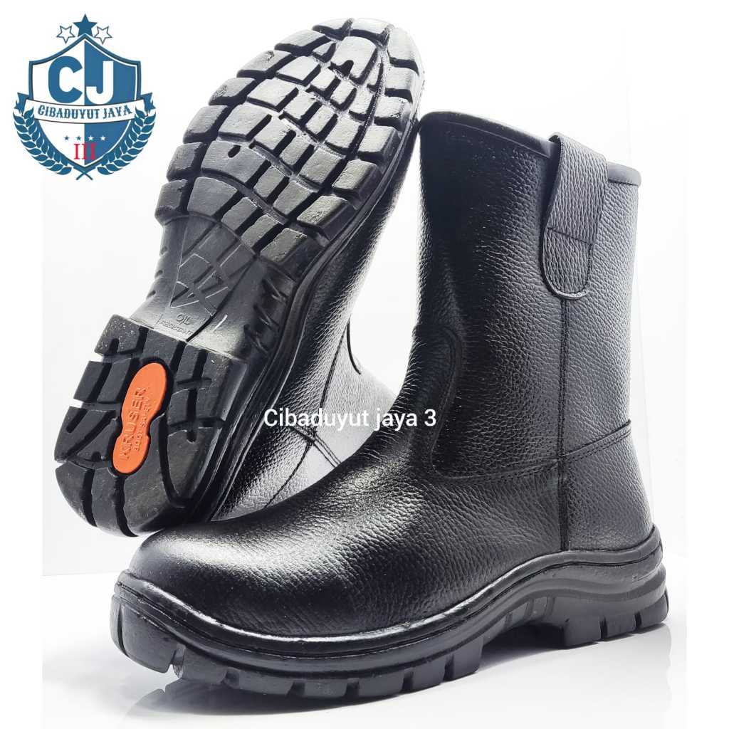 Jual SEPATU SAFETY KRUSER BLACK HITAM KULIT ASLI OUTSOLE OIL RESISTANT ...