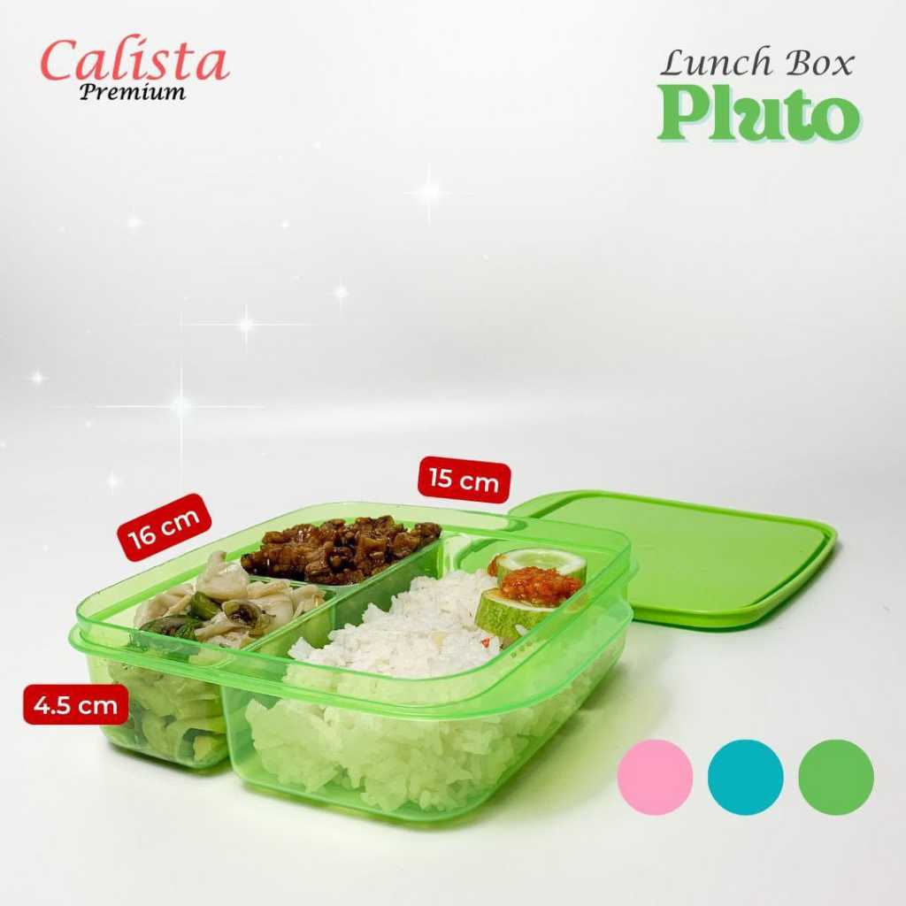 Jual LUNCH BOX KOTAK BEKAL MAKAN 3 SEKAT CALISTA PLUTO WADAH BEKAL ...