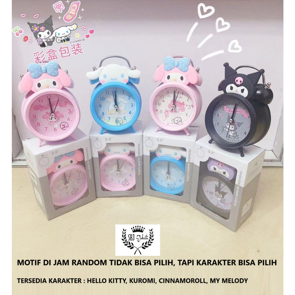 Jual Jam Weker jam meja karakter sanrio kuromi my melody cinnamoroll ...