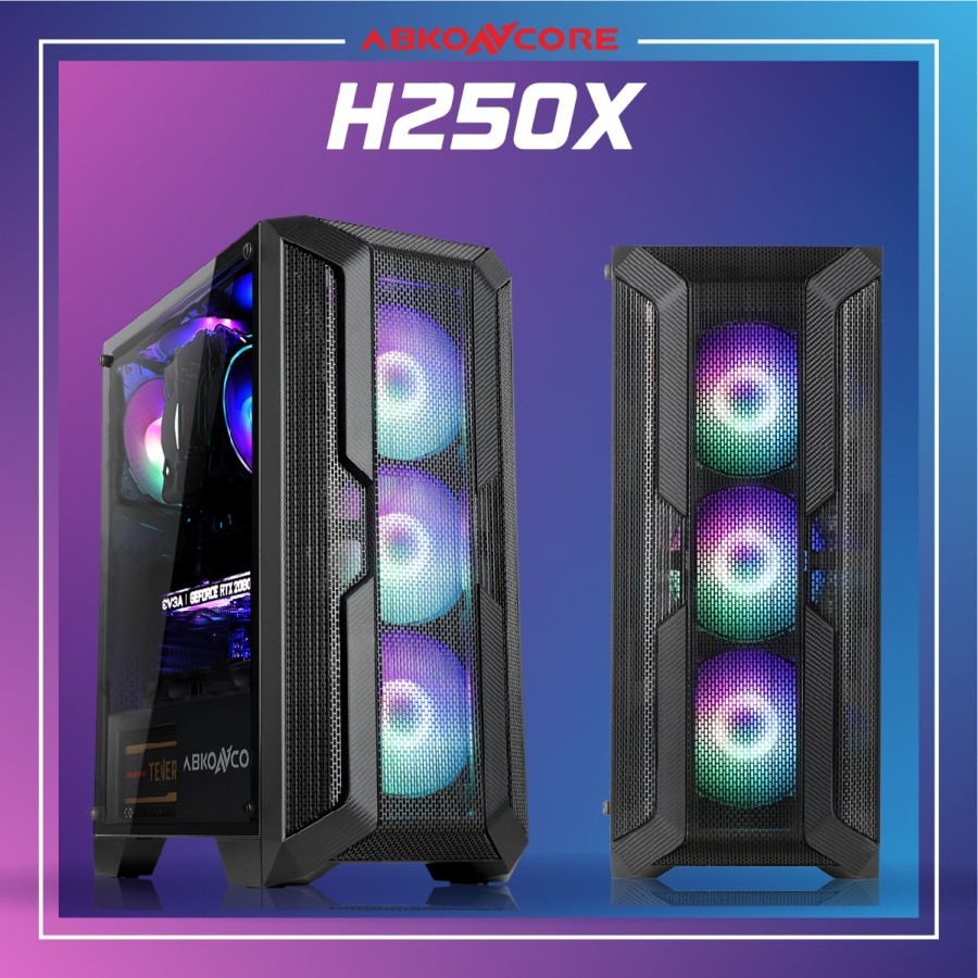 Jual Casing Gaming ABKONCORE Hellos H250X Middle ATX Tower Case free 4 ...