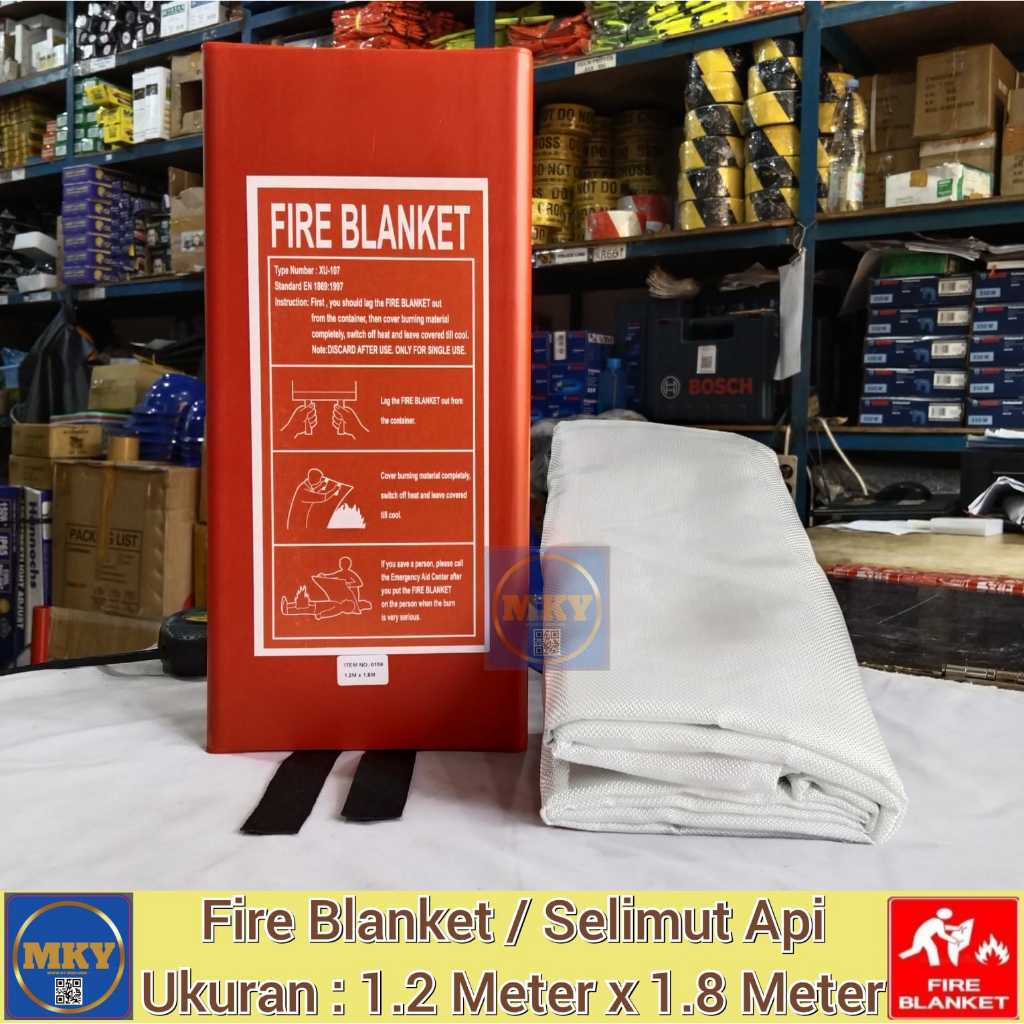 Jual Fire Blanket Kain Selimut Pemadam Tahan Api Ukuran 1.2 Mtr x 1.8 Meter / KAIN SELIMUT ...