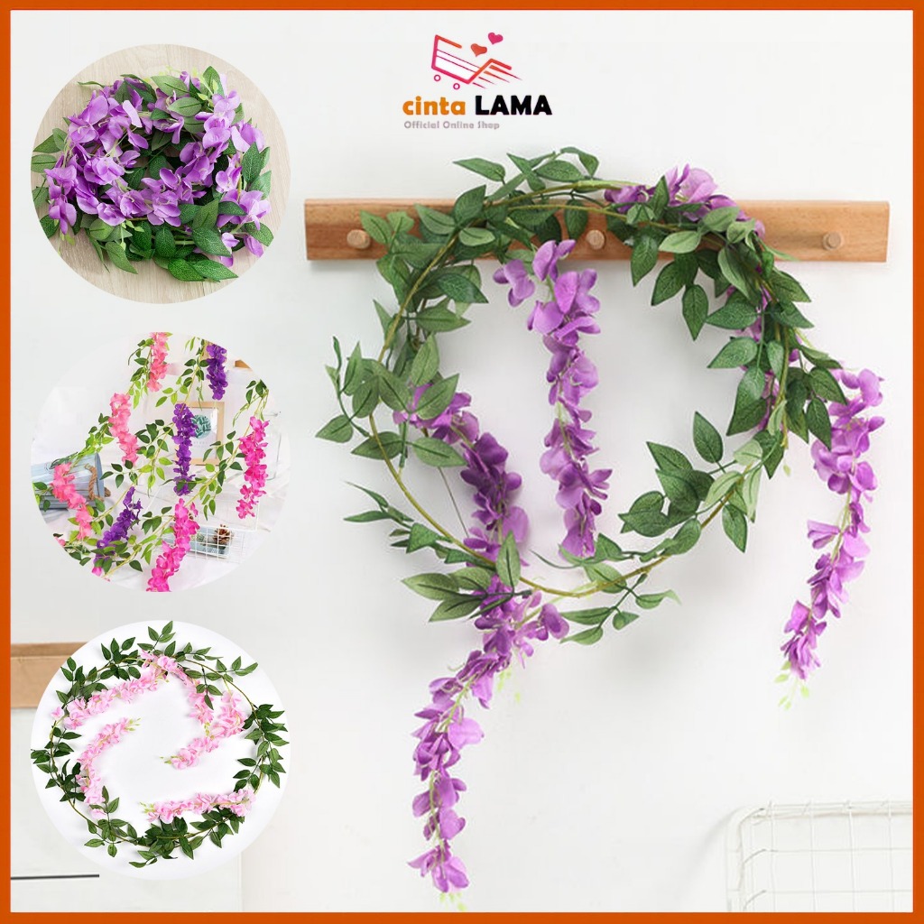 Jual Bunga Rambat Hias Mulsa Plastik Artificial Wisteria Flower Import ...