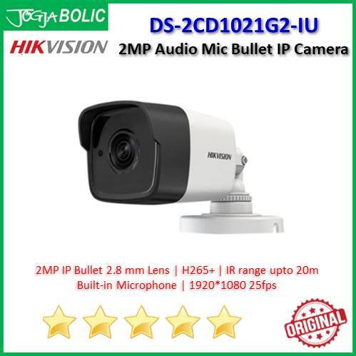 Jual HikVision DS-2CD1021G2-IU 2MP Audio Mic Bullet IP Camera | Shopee Indonesia