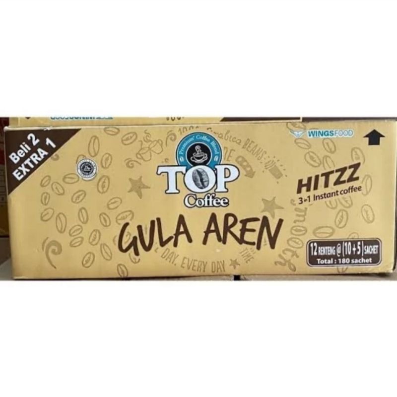 Jual 1 KARTON TOP COFFEE GULA AREN 22GRAM ISI 180 SACHET | Shopee Indonesia