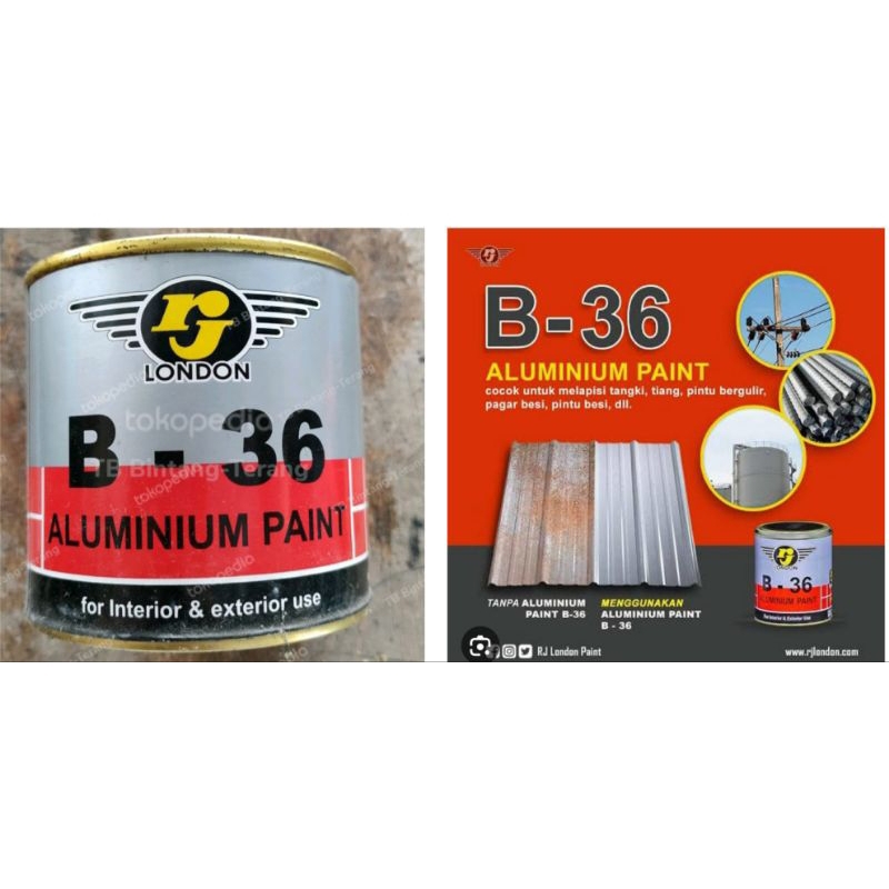 Jual Cat RJ B-36 Aluminium Paint 300 ml Cat Besi Perak Silver | Shopee ...