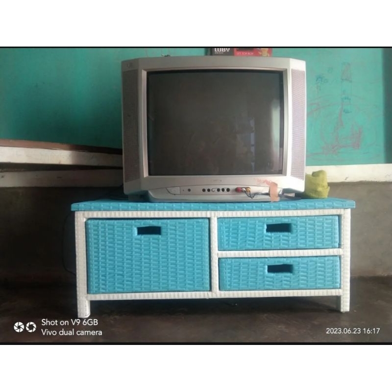 Jual ( Ready Stok)Lemari Rotan Sintesis 3 Laci Mini Lemari Plastik Meja ...