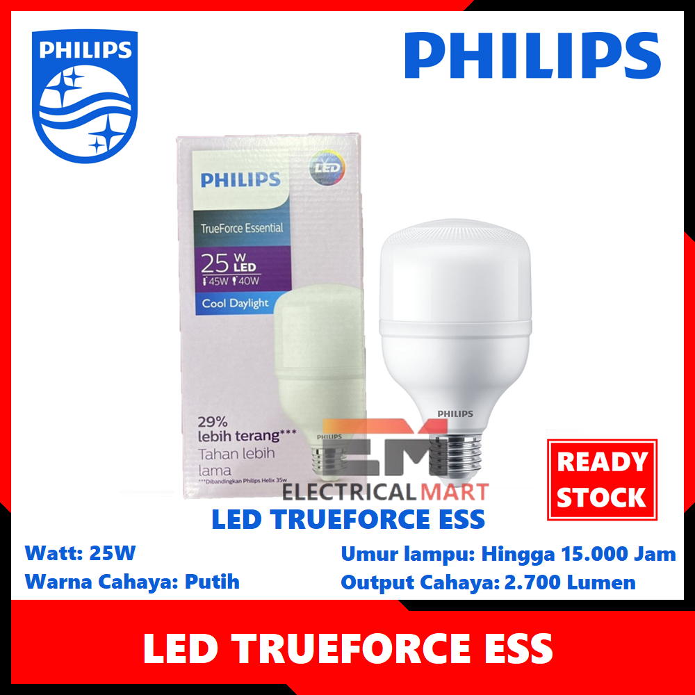 Jual Lampu LED Philips Trueforce Ess 25W Putih CDL (25 W Watt 25Watt) Tforce Essential Bulb ...