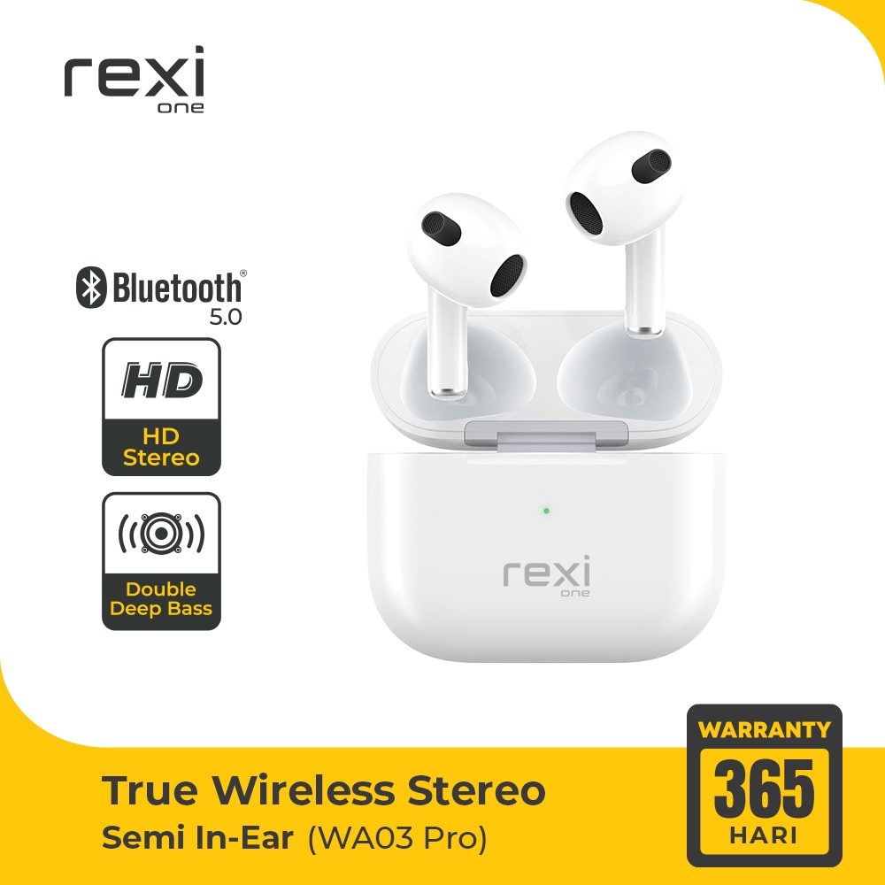 Jual rexione WA03 Pro TWS Earphone Double Deep Bass - HD Stereo -White ...