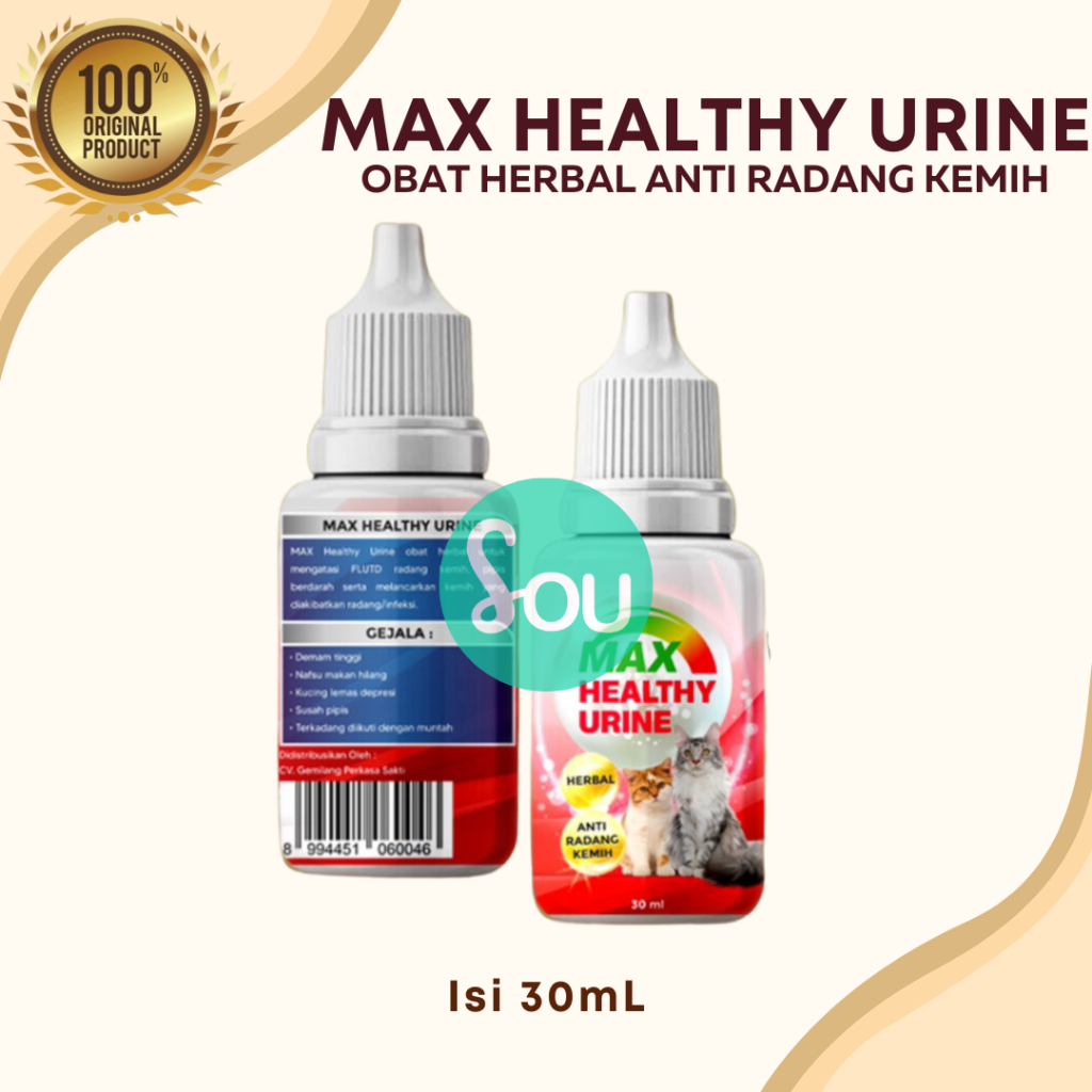 Jual Obat Kucing Tidak Bisa Pipis MAX Healty Urine Kucing 30ml Obat ...