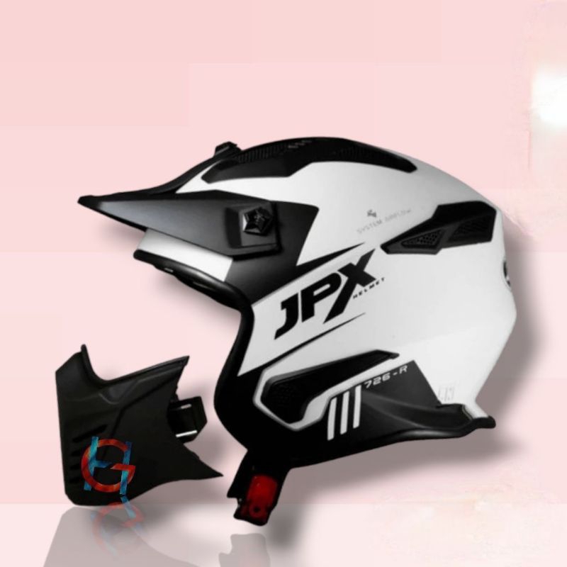 Jual HELM JPX MX726R SOLID | BLACK DOFF RED | MX726 R CROSSOVER MX 726R ...