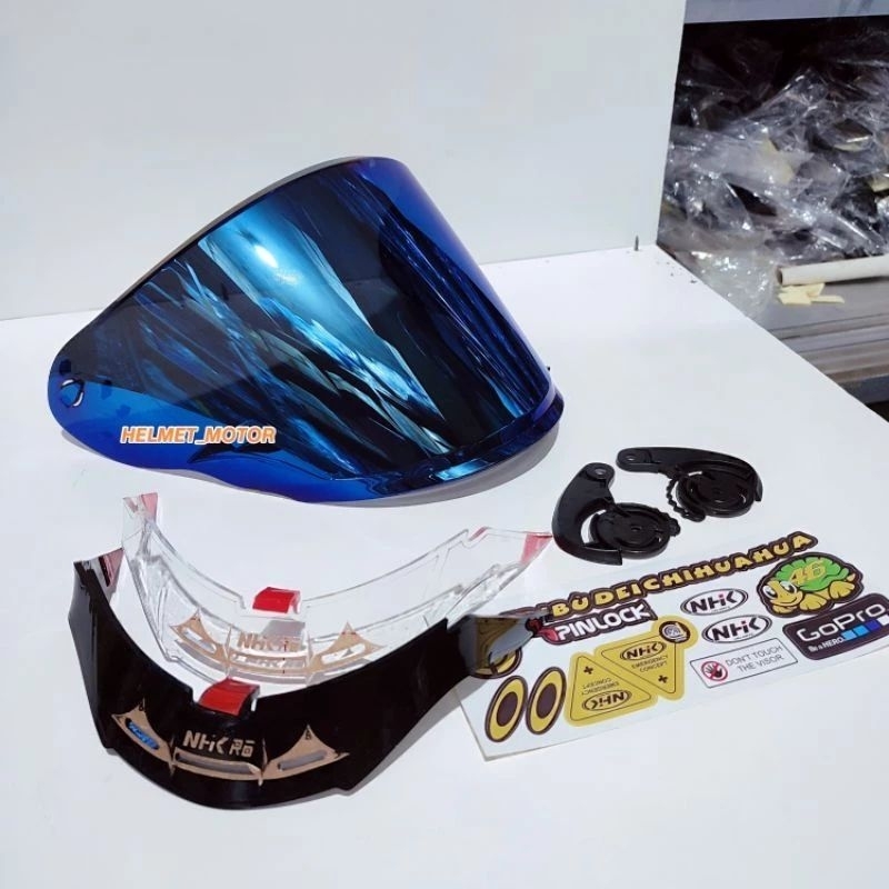 Jual paket visor helm NHK R6+Spoiler NHK R6 gratis stiker | Shopee ...
