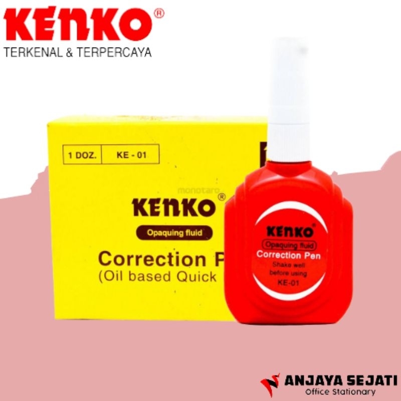 Jual Tipex Kenko Botol KE-01 | Tipex Cair | Perlusin (12 pcs) | Shopee ...