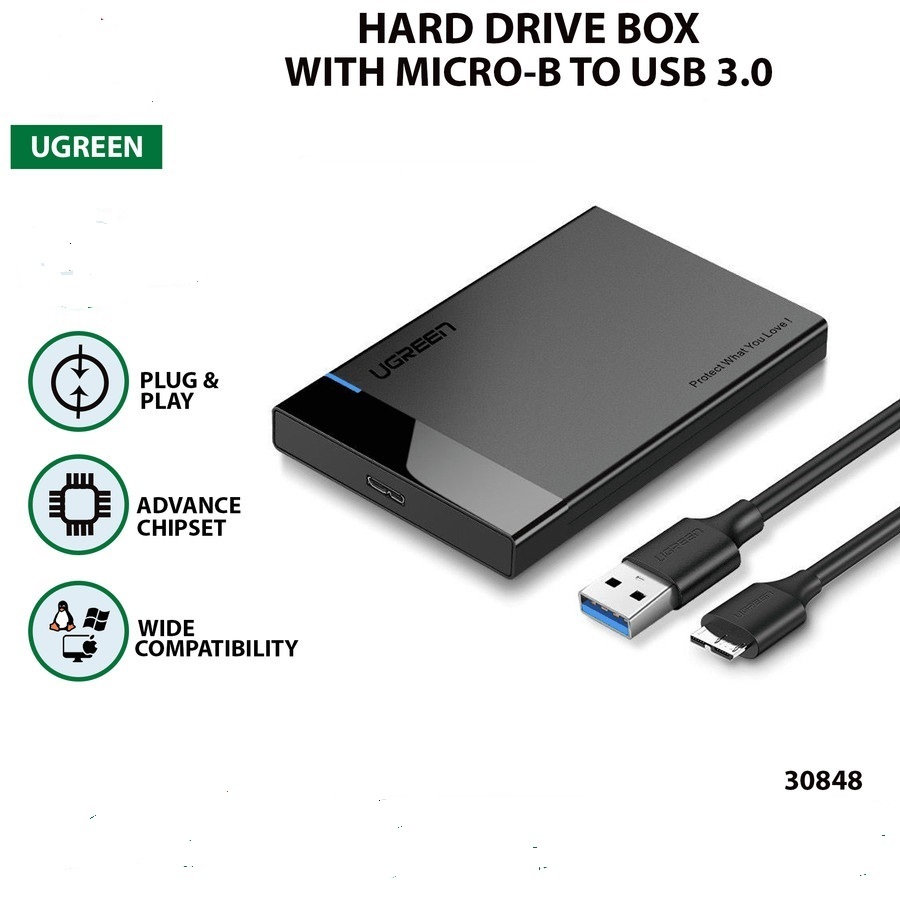 Jual UGREEN Casing Enclosure Hard Disk External 2.5 "SATA USB3.0 30848 | Shopee Indonesia