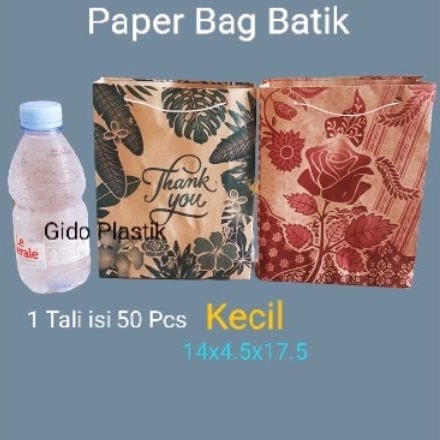Jual Paper Bag Batik Ukuran Kecil / Ukuran 14 cm x4 cmx17 cm/Harga Per ...