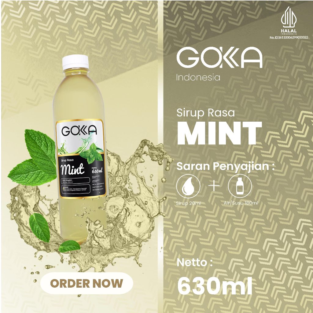 Jual Sirup Minuman Gokka Rasa Mint / Gokka Syrup Rasa Mint 630ml ...