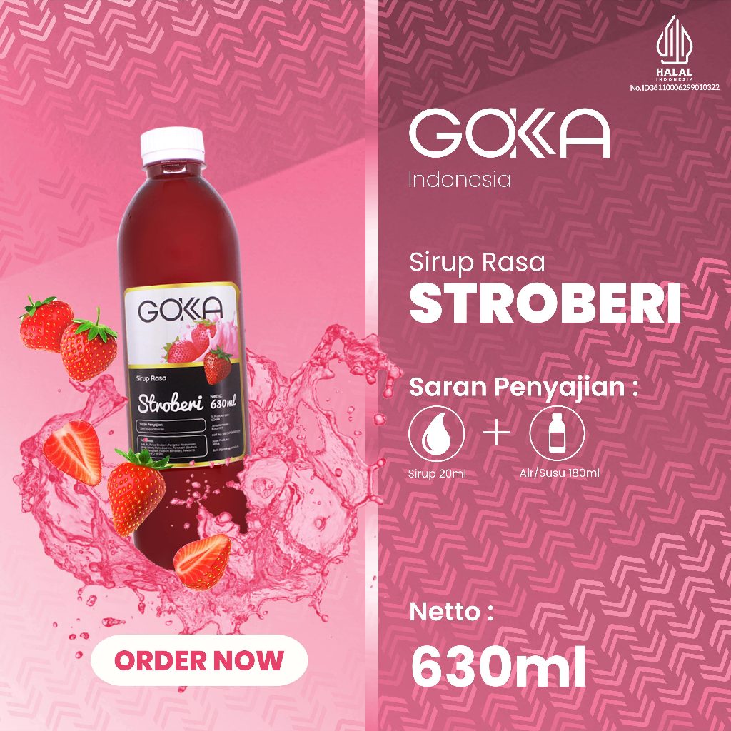 Jual Gokka Stroberi Minuman Sirup / Syrup Gokka Rasa Stroberi 630ml ...