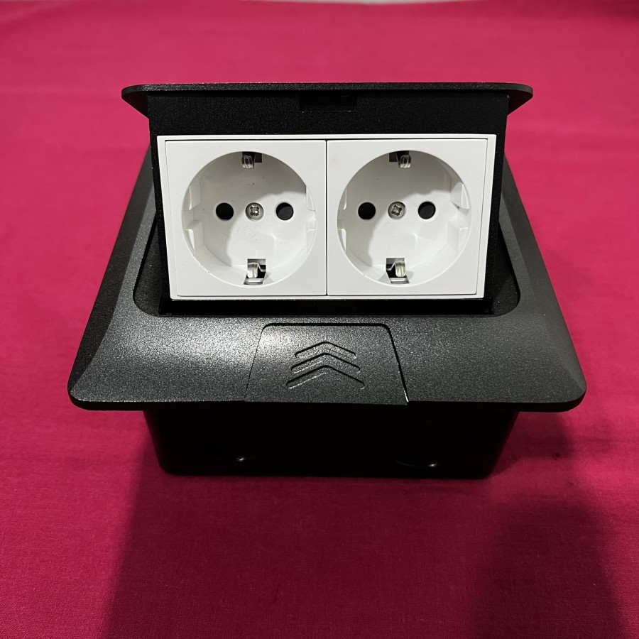 Jual Stop Kontak 2 Gang Lantai Meja Tanam Inbow Hitam | Shopee Indonesia