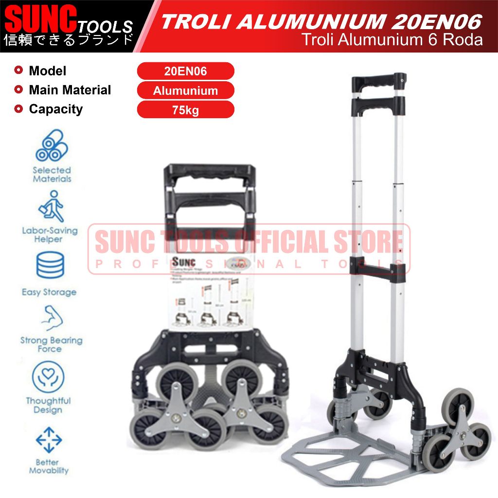 Jual Trolley Stair Climbing Cart Aluminium Alloy Troli Pendaki Tangga 6 ...