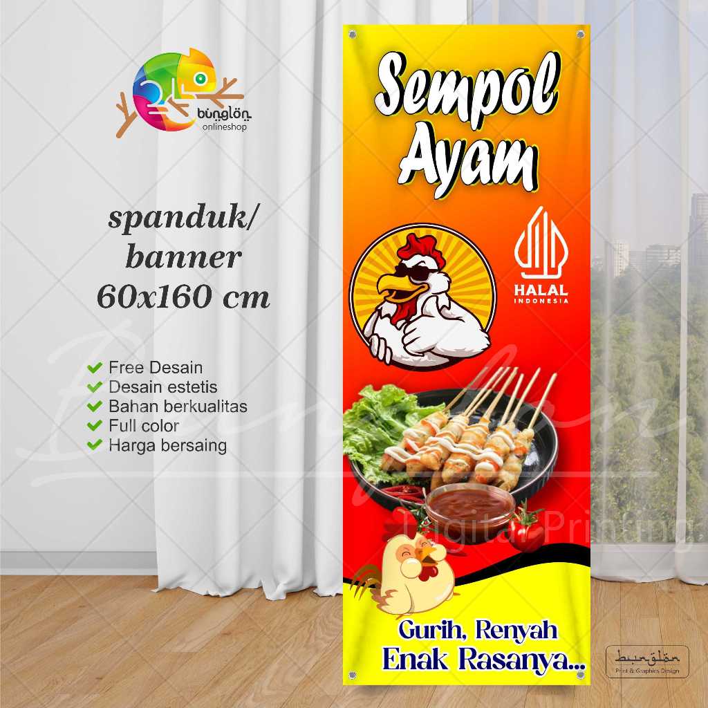 Jual Spanduk Banner Sempol Ayam Custom Murah | Shopee Indonesia