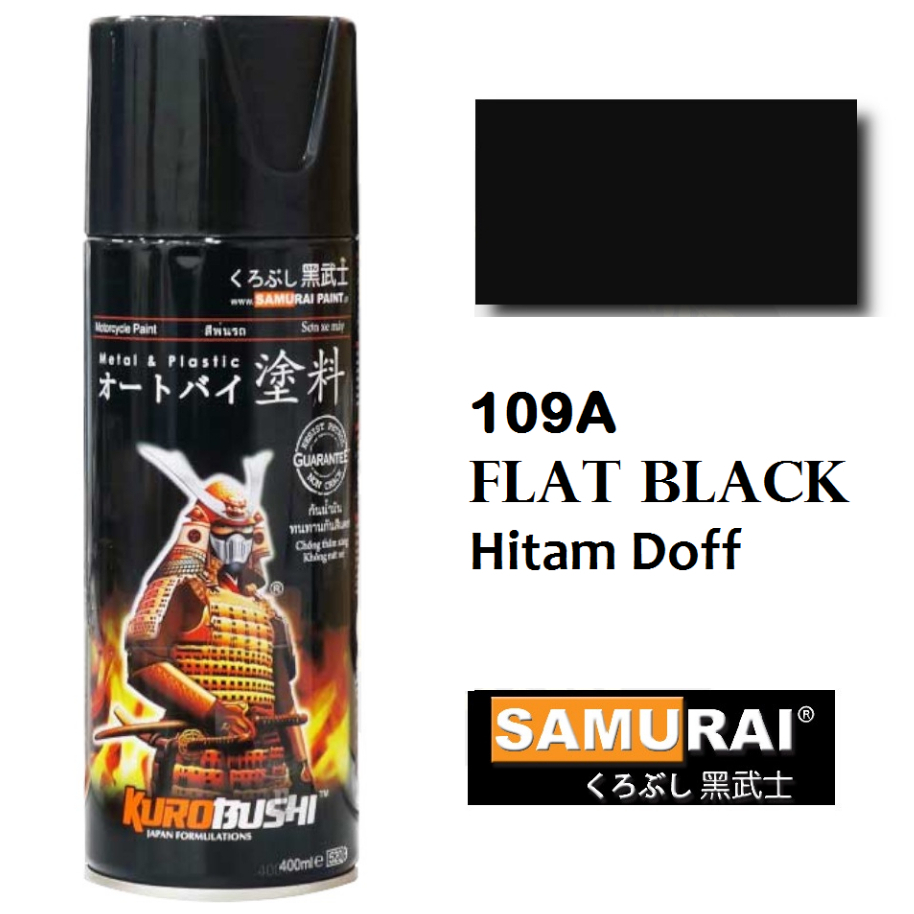 Jual Samurai Paint Black Doff / Flat Black 109A Hitam Doff 400 ml - Cat ...