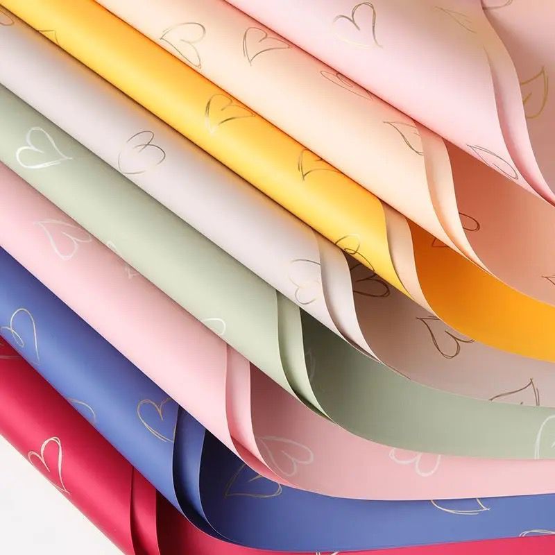 Jual (ECER) SOLID LOVE PATTERN FLOWER WRAPPING COLOR CELLOPHANE KERTAS ...