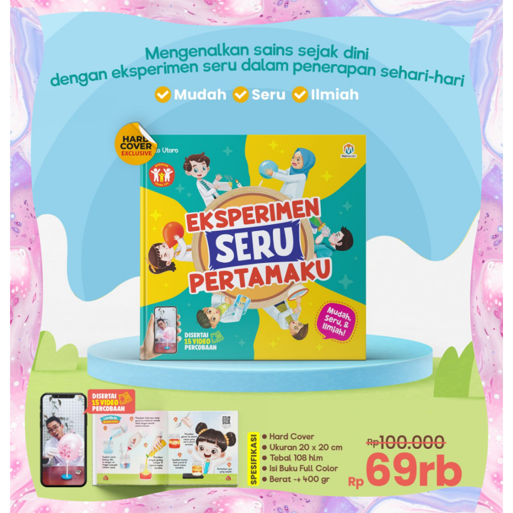 Jual buku sains anak Eksperimen Seru Pertamaku buku eksperimen anak tk paud 3 4 5 6 7 tahun ...