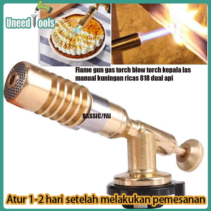 Jual UneedTools kepala gas torch Flame gun gas Portable Kepala Las Manual 733 torch blow torch ...