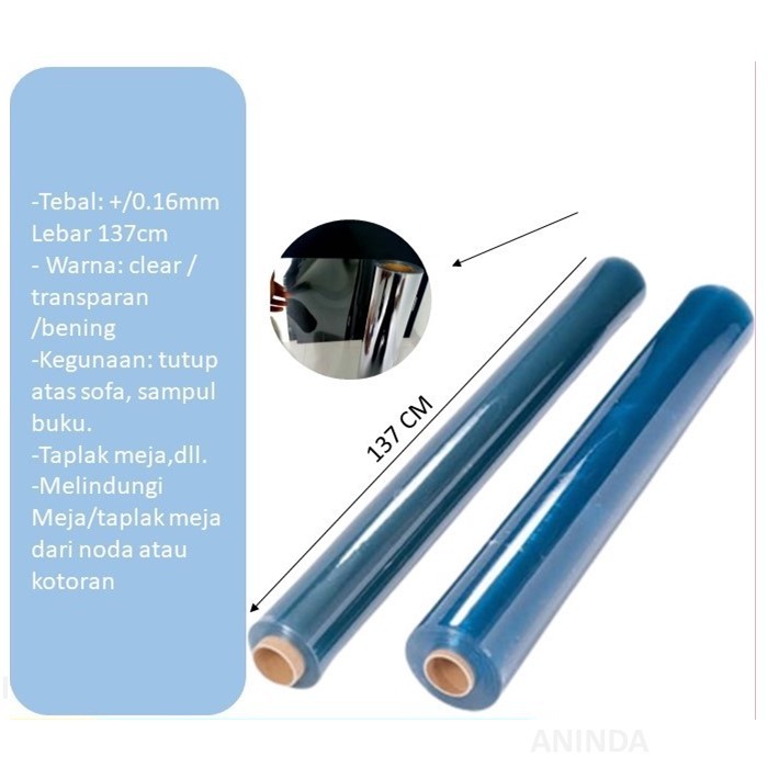 Jual Plastik Bening / Plastik Mika / Taplak Meja Bening Meteran / Sampul Bening / taplak mika ...