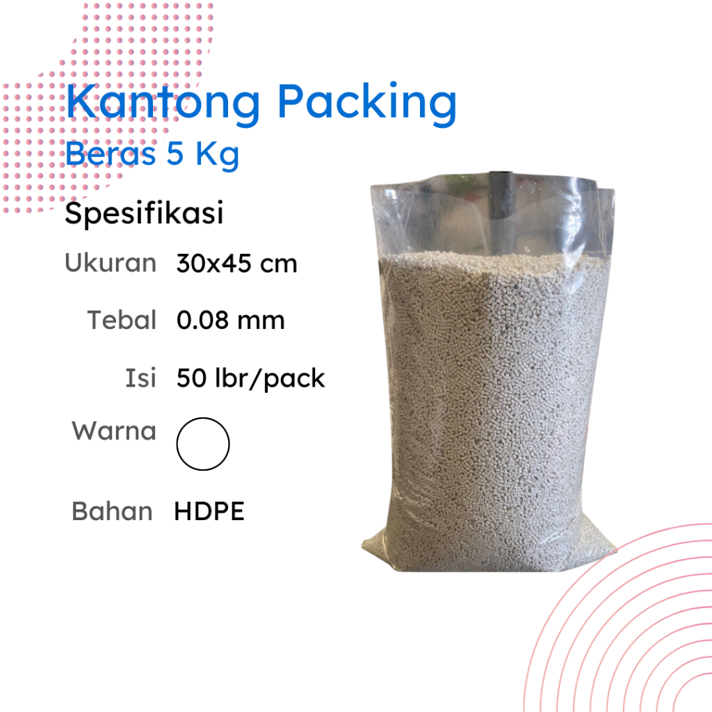 Jual Kantong Kemasan Packing Bening 30x45 Isi 50 Lembar Kantong Beras 5 ...