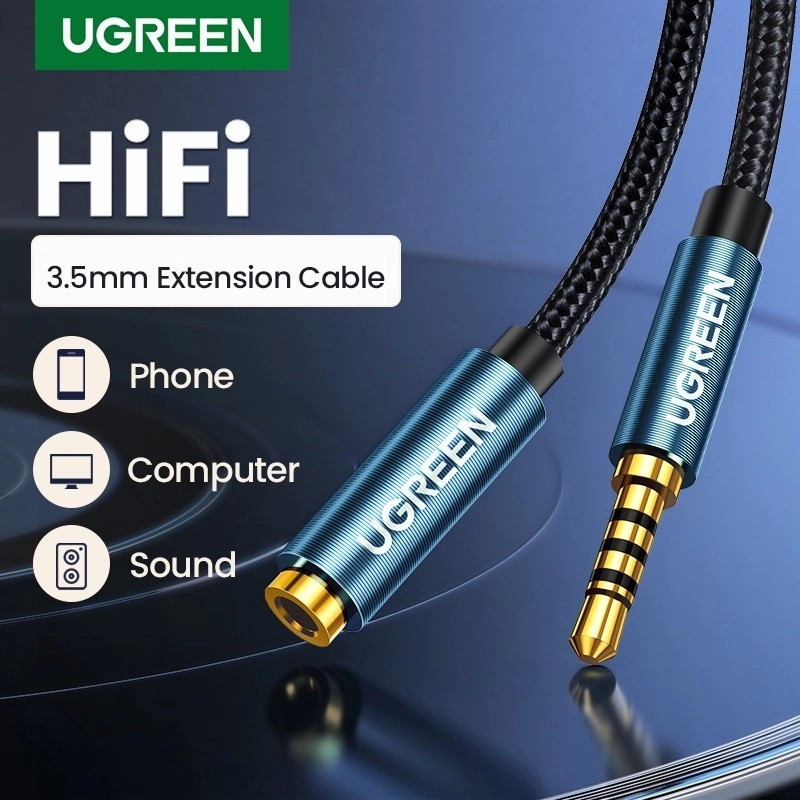 Jual UGREEN Kabel Extension Jack Audio 3,5mm Male to Female ORIGINAL | Shopee Indonesia