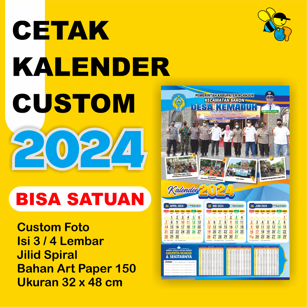 Jual Cetak Kalender 2024 BISA SATUAN Kalender Dinding Custom Foto ...