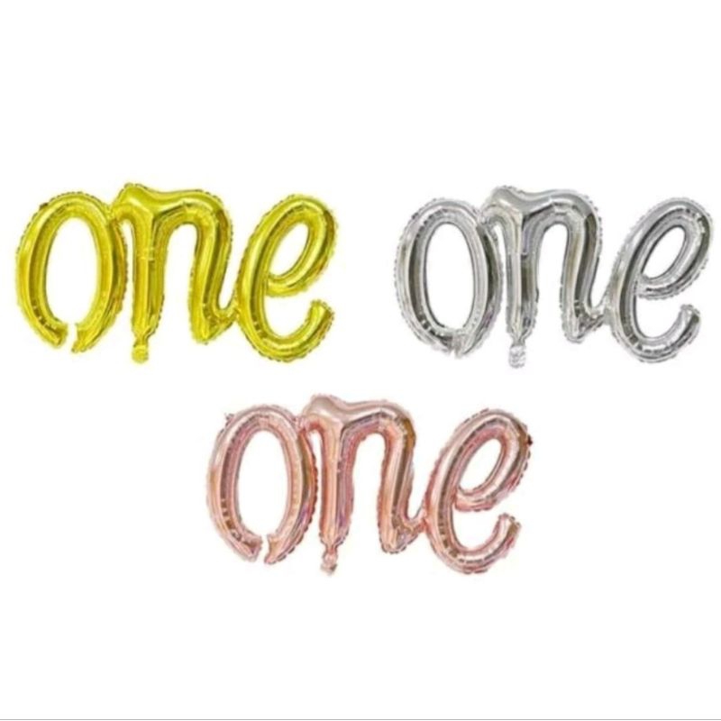 Jual Balon foil tulisan one latin sambung | balon foil sambung tulisan ...